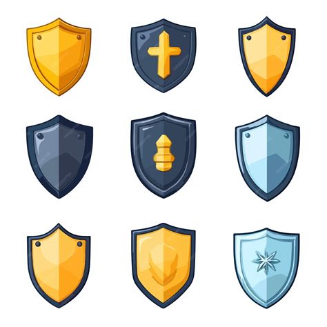 Safety Symbol Shield Icon Set For Defense And Protection Premium Ai
