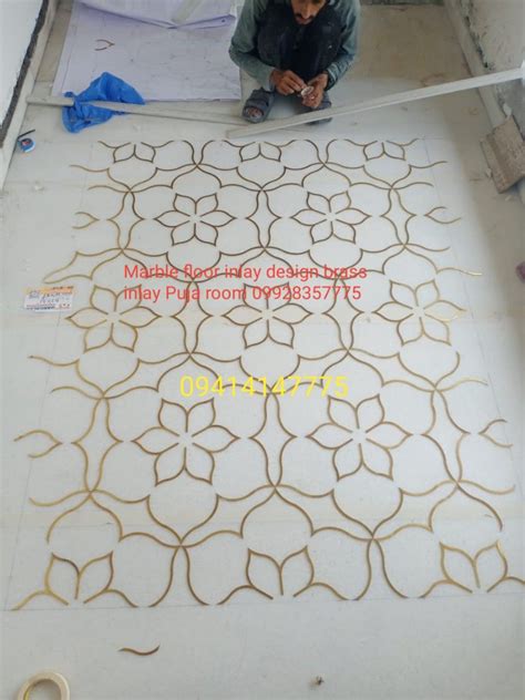 Brass Inlay Floor Design Puja Room Floor Inlay Brass Mother Of Pearl Sea Shell 09928357775