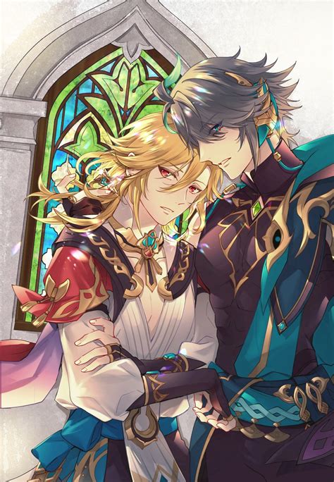 Safebooru 2boys Abs Ahoge Akasha Terminal Alhaitham Genshin Impact