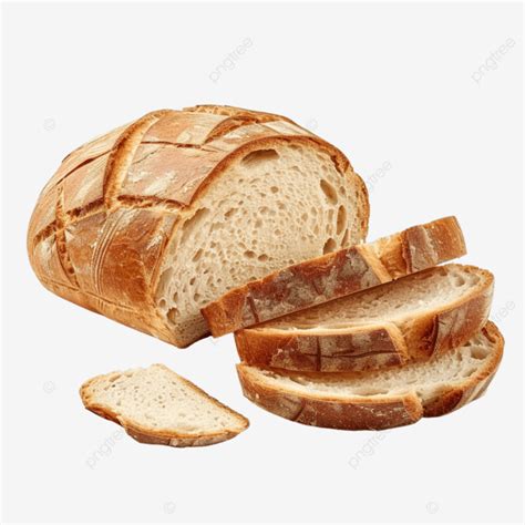 Pastry Bread From Wheat Bakery Food Bun Circle Loaf With Cut Slice