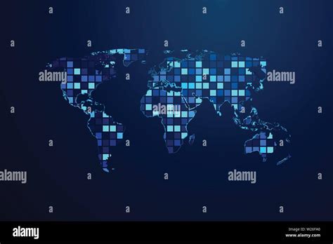 Communications Network Map Of The World From Lines And Triangles Stock