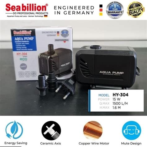 Jual Pompa Aquarium Hy304 1500lh Air Akuarium Ikan Submersible