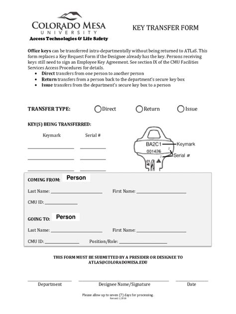 Fillable Online Key Transfer Request Form Fax Email Print Pdffiller
