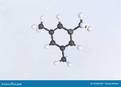 Mesitylene Molecule Made With Balls Scientific Molecular Model 3d