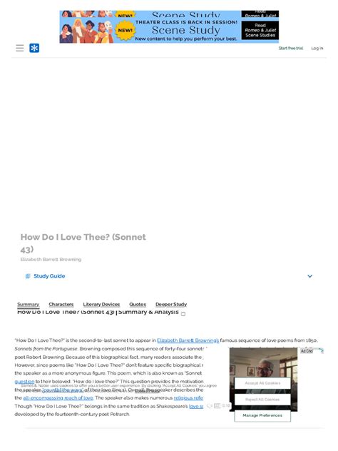 Analysis Of How Do I Love Thee Pdf Sonnets Cookie