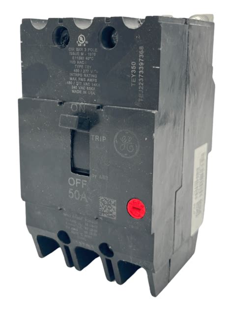 Ge Tey350 Tey 3 Pole 50 Amp Bolt On Circuit Breaker 480 Volt Mars