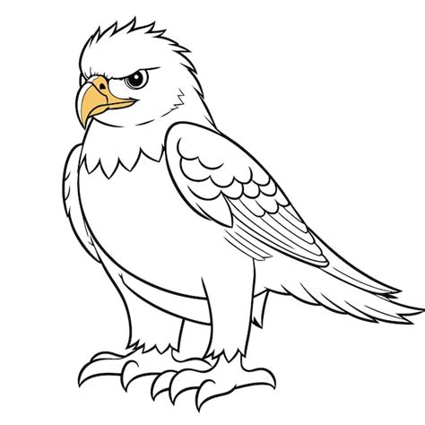 Cute Eagle Black And White Clipart