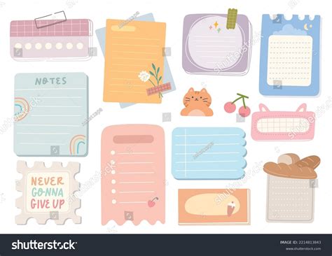 Cute Hand Drawn Planner Journal Notepad Stock Vector Royalty Free 2214813843 Shutterstock