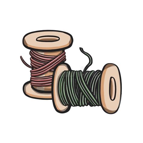 Spool Of Thread For Sewing And Needlework Illustration Stock Vector