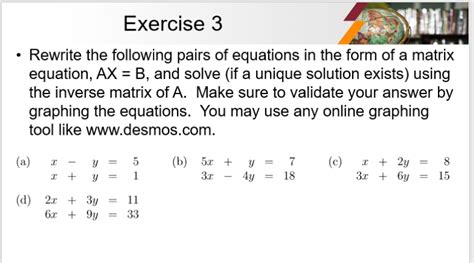 solved rewrite the following pairs of equations in the