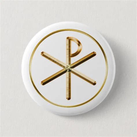 Gold Chi Rho Symbol Pinback Button Zazzle