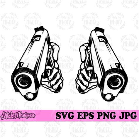 Skeleton Hand Gun Svg 2nd Amendment Clipart Gun Owner T Shirt Cut