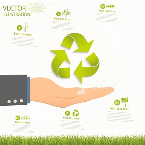 Premium Vector Conceptual Image Help And Care For Recycling Green