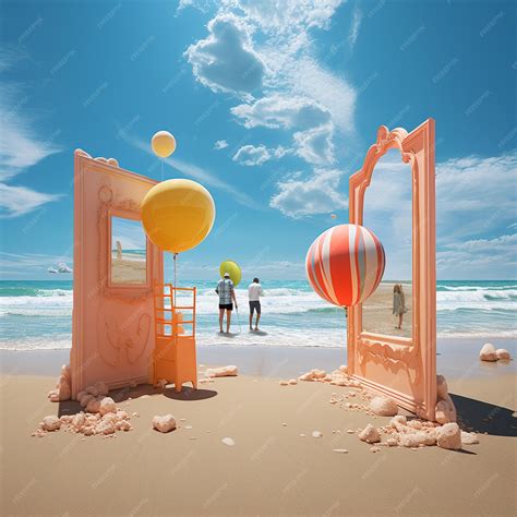 Premium Ai Image Surreal Beach Scene In Tel Aviv