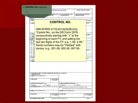 Ppt Small Business Training Dd Form 2579 Powerpoint Presentation