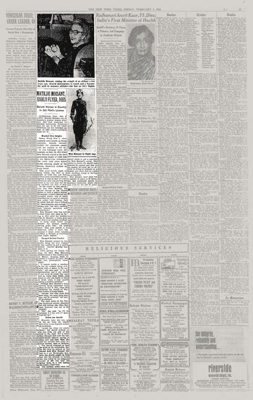 Matilde Moisant Early Flyer Dies Second Woman In Country To Get Pilots License The New