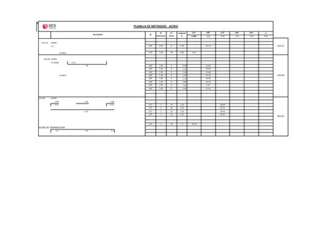 Planilla De Metrados Acero Pdf
