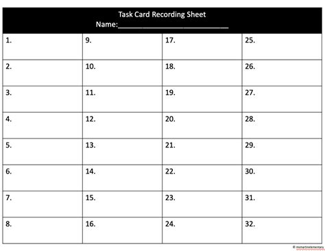 Editable Task Card Templates Classful