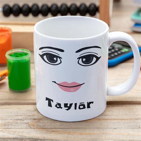 Roblox Girl Face Mug Custom Name Roblox Mug 11oz Double Sided Ceramic Mug Gamer Roblox Face