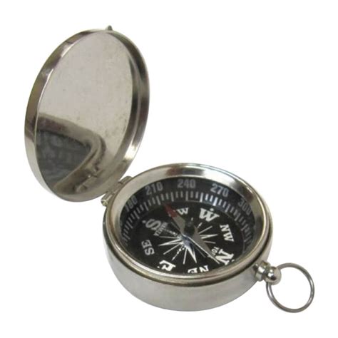 Pocket Compass With Lid Chrome Finish Nautical Decor Sp4885 By Armo