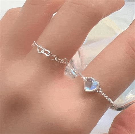 🎀공주반지 25종💗 925silver Y2k 문스톤 Moonstone 원장석 하트 미니체인 뱀줄 체인 실버 반지 링 사이즈조절 하트반지 행운반지 우정반지 에이블리