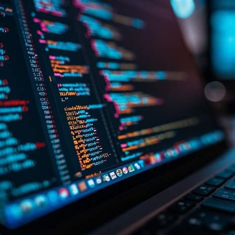 Free Coding Workstation Glow Image Code Laptop Programming