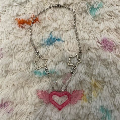 Heart Scene Y2k Chain Necklace Depop