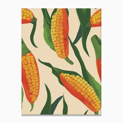 Abstract Corn Pattern Illustration 1 Canvas Print By Colourful Harvest Fy