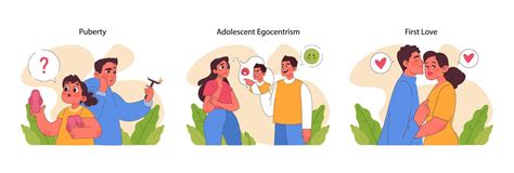 Adolescent Development Stages Set Flat Vector Illustration 41174529 Vector Art At Vecteezy