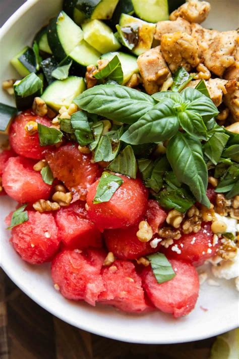 Watermelon Feta Chicken Salad Recipe Jar Of Lemons