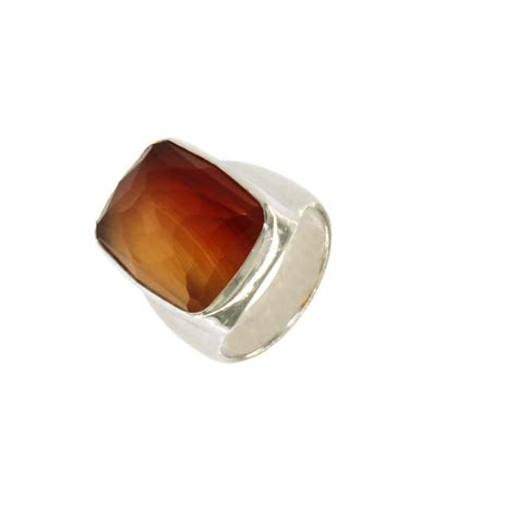 Anello In Argento Con Pietra Di Corniola Naturale Ametis® Gioielli