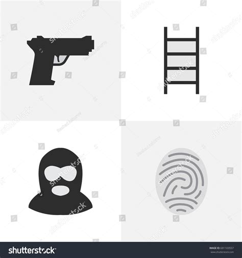 Vector Illustration Set Simple Offense Icons Stock Vector Royalty Free