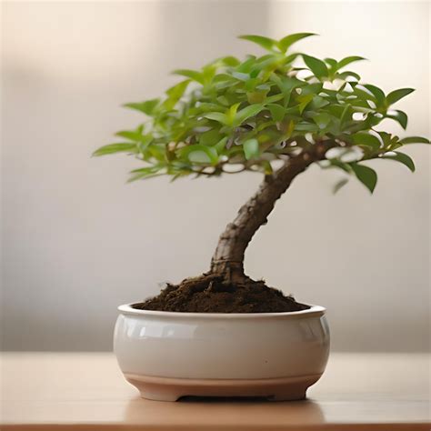 Premium Photo A Small Bonsai Tree Is Sitting On A Table