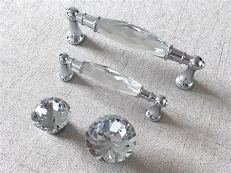 375 5 Glass Drawer Pull Crystal Handle Pull Knobs Rhinestone Dresser