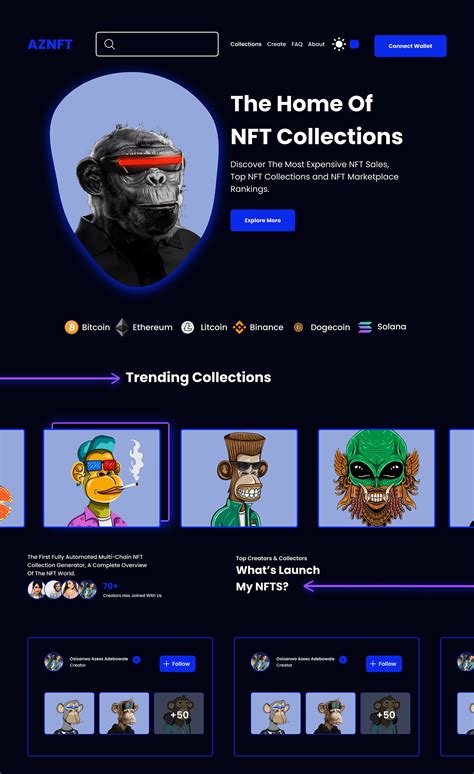 Nft Landing Page Website Uiux Design Behance