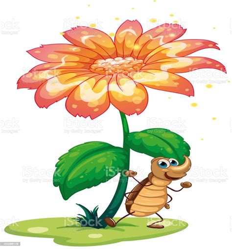 Cockroach Under The Flower Stock Illustration Download Image Now