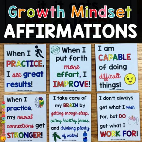 Using Growth Mindset Affirmations In Your Classroom • Kirstens Kaboodle