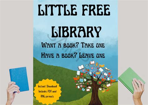 Little Free Library Printable Sign Cute Outdoors Worksheets Library