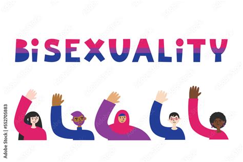 Bisexual People Characters Clipart Collection Bi Queer Person With Flag Symbols And Purple
