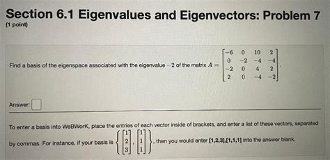 Solved Section 61 Eigenvalues And Eigenvectors Problem 4