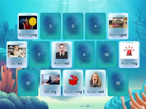 Adjectives Ed Vs Ing Matching Pairs