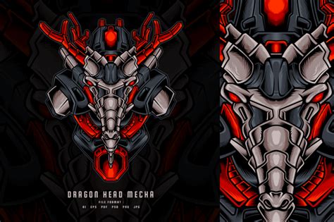 Dragon Head Mecha Design Template Place