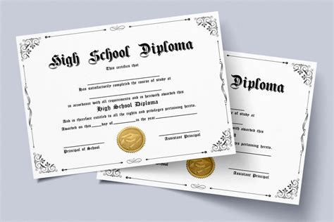 Mps High School Diploma Certificate Templates Free Custom Printable