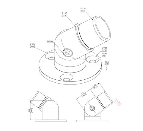 Stainless Steel Round Pivot Flangen Inline Design