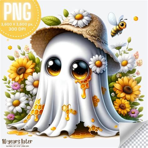 Boo Bee Watercolor Honey Bee Ghost High Quality Clipart 13 Png Cute