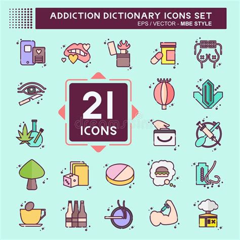 Icon Set Addiction Dictionary Related To Addiction Symbol Mbe Style