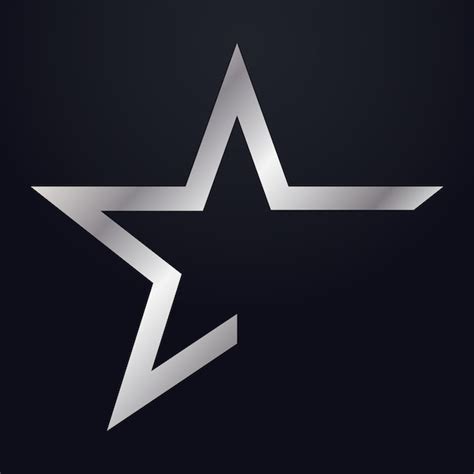 White Star Black Background Logo