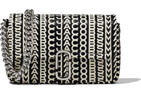 Marc Jacobs The Monogram Leather J Marc Mini Shoulder Bag Blackwhite