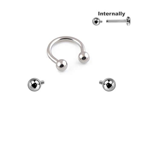 Titanium Circular Barbell Internally Threaded With Balls