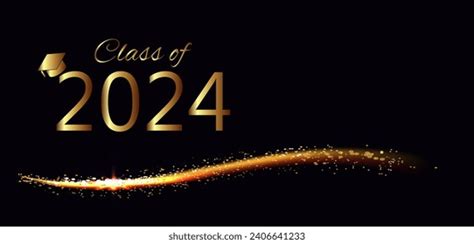 Class Off 2024 Congratulations Text Design Stock Illustration